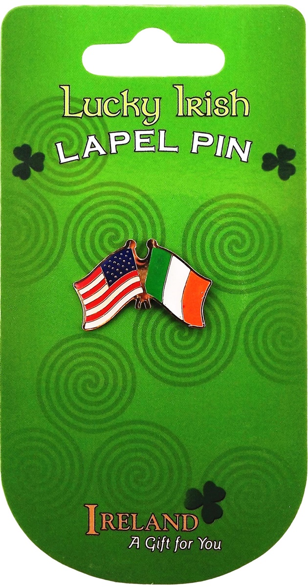Ireland and USA Crossed Flag Lapel Pin at eIrish.com